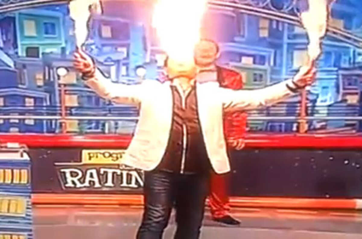 Luís Ricardo faz arte com fogo e acaba com rosto queimado no Programa ...